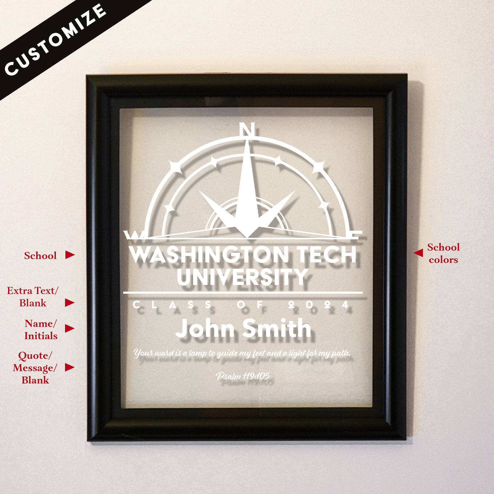 Custom Graduation Gift Idea Personalized Christian Graduation College ...