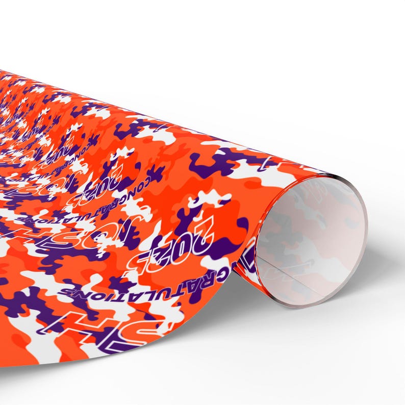 Camo Custom Wrapping Paper Class of 2025 Senior Graduation Gift Custom ...