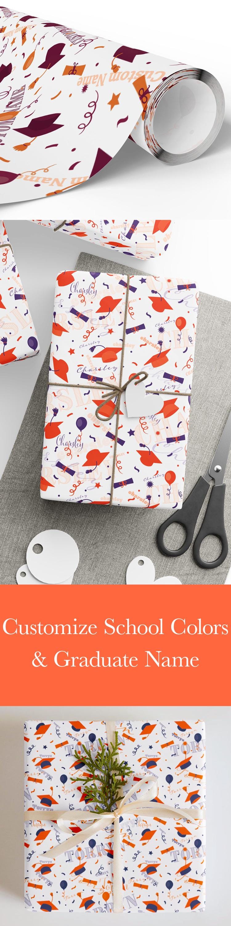 Graduation Wrapping Paper for Graduation From College School Colors ...