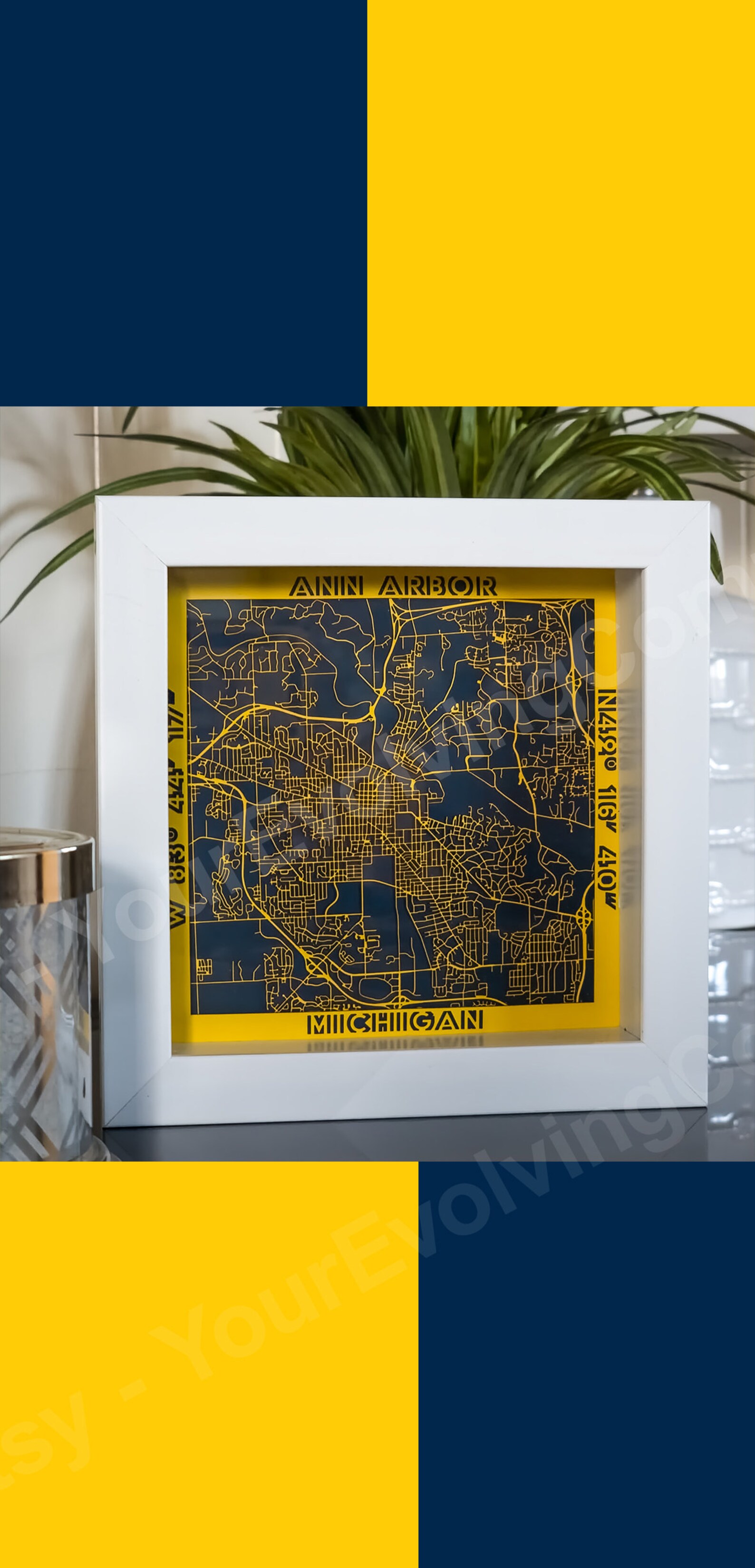 Ann Arbor Map Ann Arbor Michigan College Campus Map Maize and Blue ...