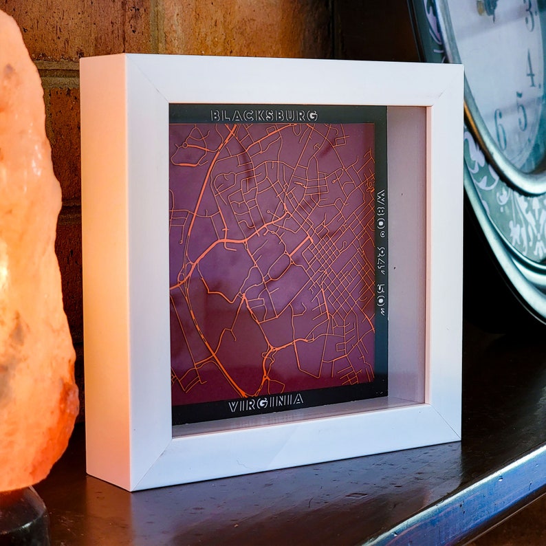 Blacksburg Map Blacksburg Virginia Campus Map Orange and Maroon Street ...