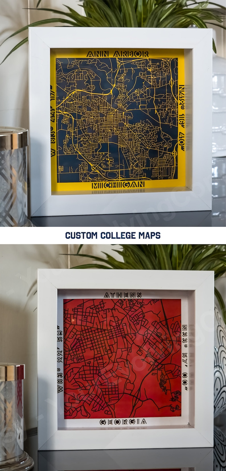 Custom College Map Personalized University Papercut Map of College ...