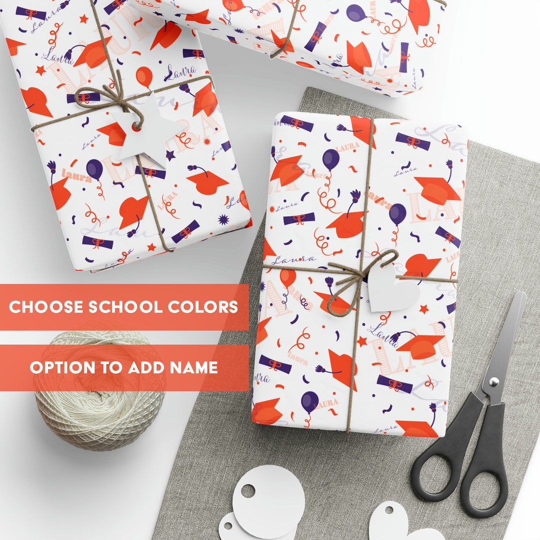 Graduation Wrapping Paper for Graduation From College School Colors ...