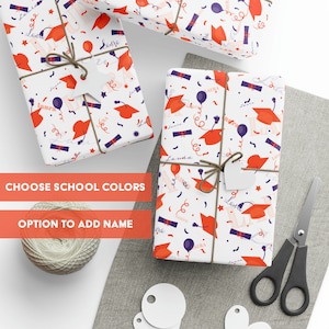 Graduation Wrapping Paper for Graduation From College School Colors ...