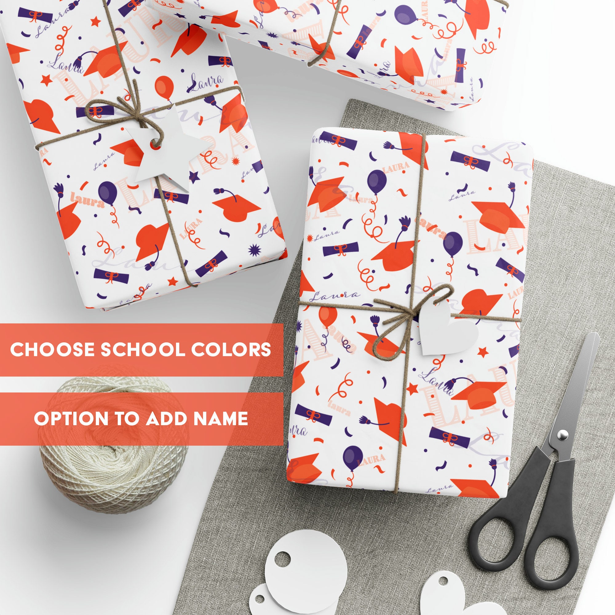 Graduation Wrapping Paper for Graduation From College School Colors ...