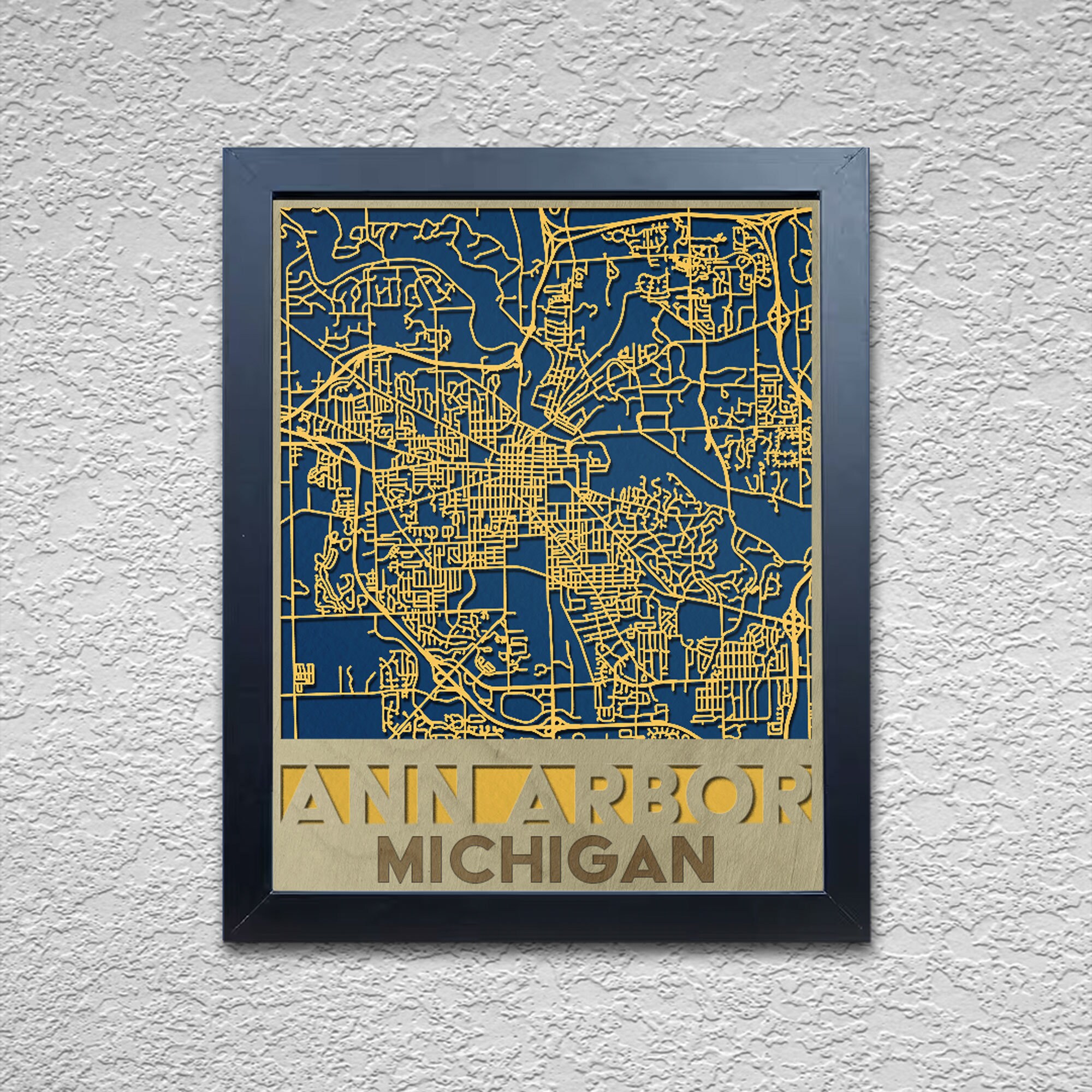 Custom College Wood Map Personalized University Map of College Campus ...