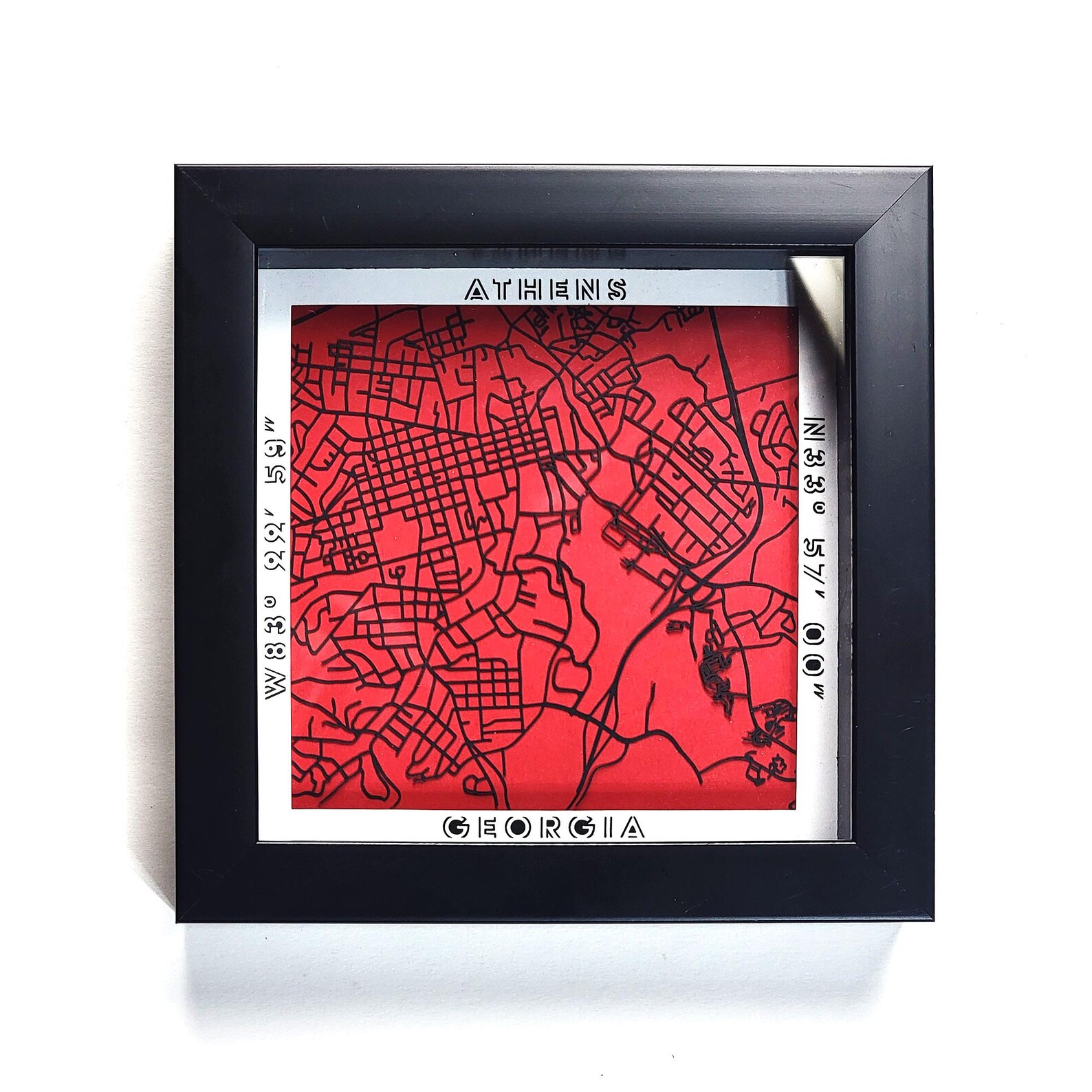 Athens Ga Map Athens Georgia College Campus Map Georgia Graduation Gift ...