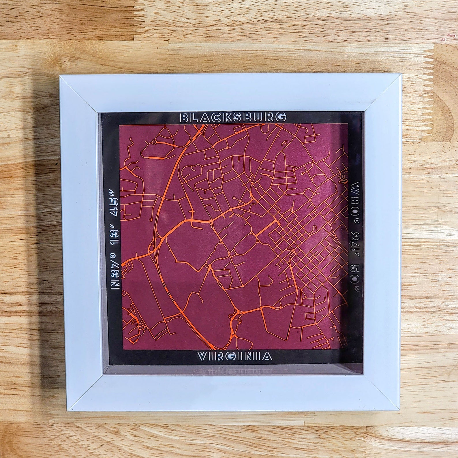 Blacksburg Map Blacksburg Virginia Campus Map Orange and Maroon Street ...