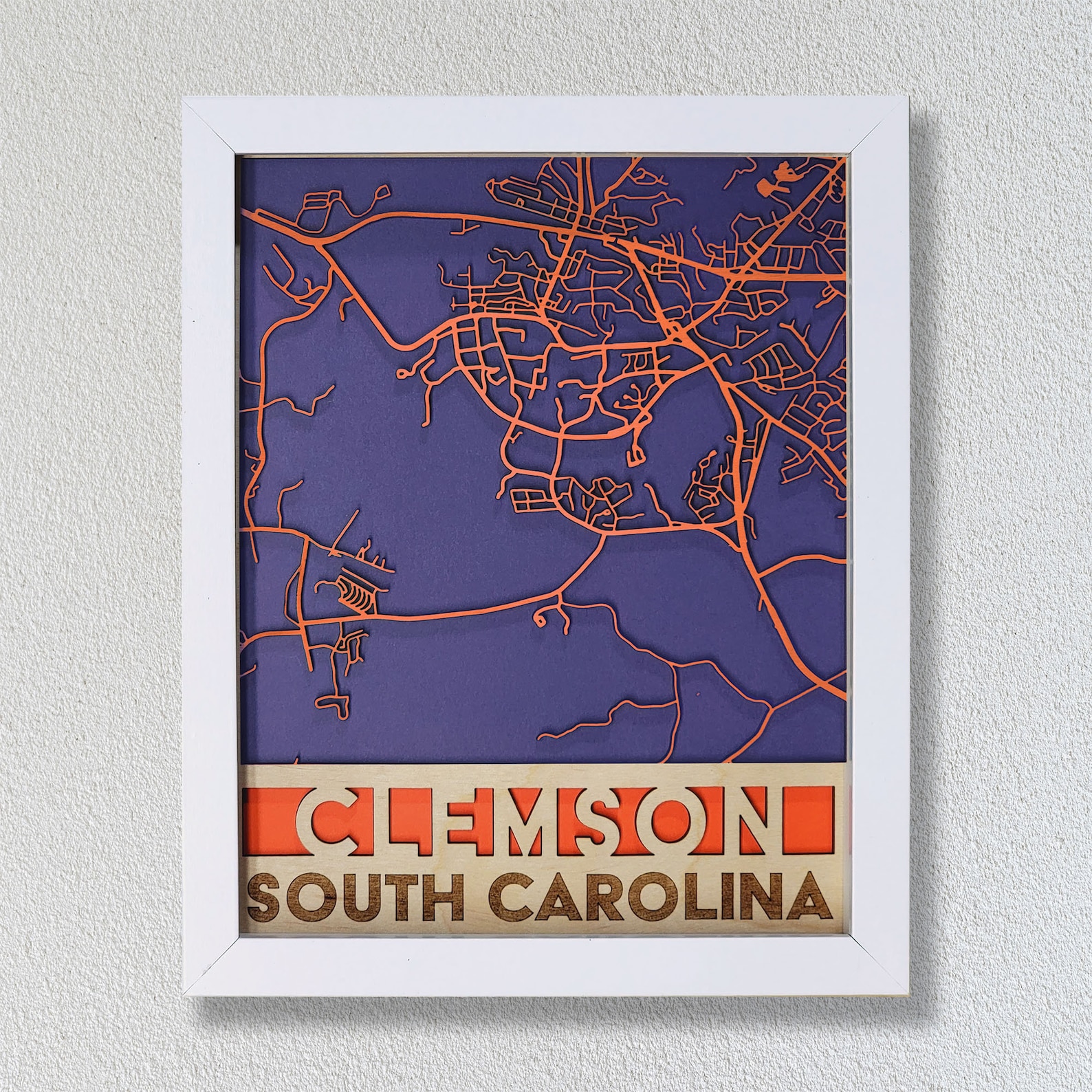 Custom College Wood Map Personalized University Map of College Campus ...