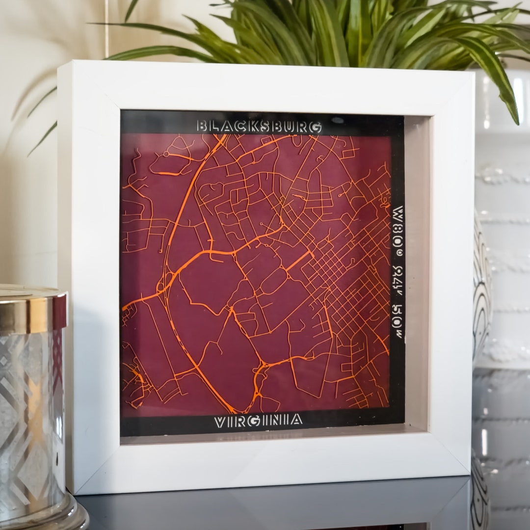 Blacksburg Map Blacksburg Virginia Campus Map Orange and Maroon Street ...