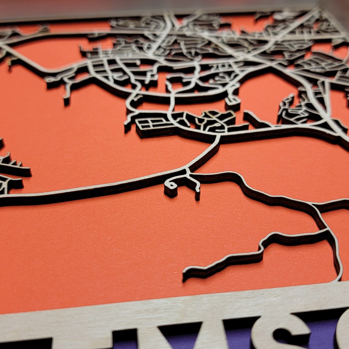 Custom College Wood Map Personalized University Map of College Campus ...