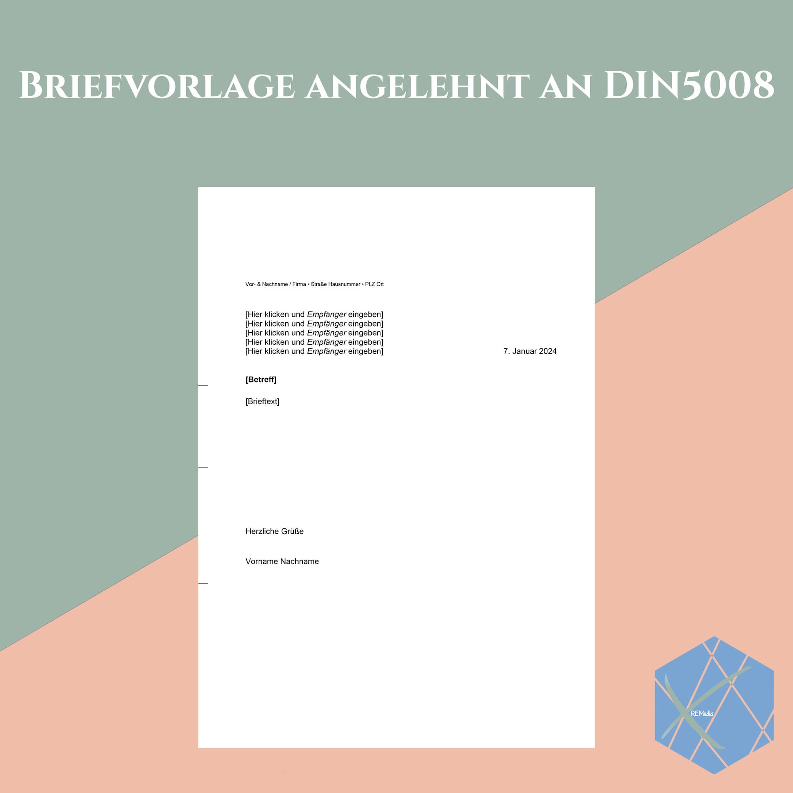 Modèle de lettre Word (DIN A4) pour enveloppes avec fenêtre - adresse ...