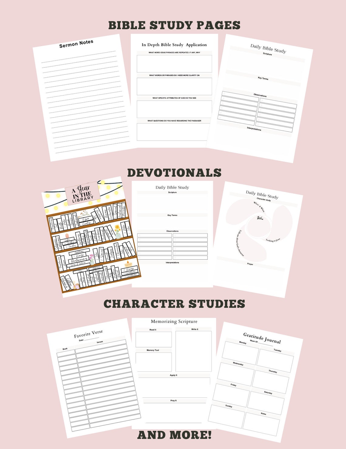 Holly Girl Christian Devotional Digital Planner|weekly-monthly Calendar ...