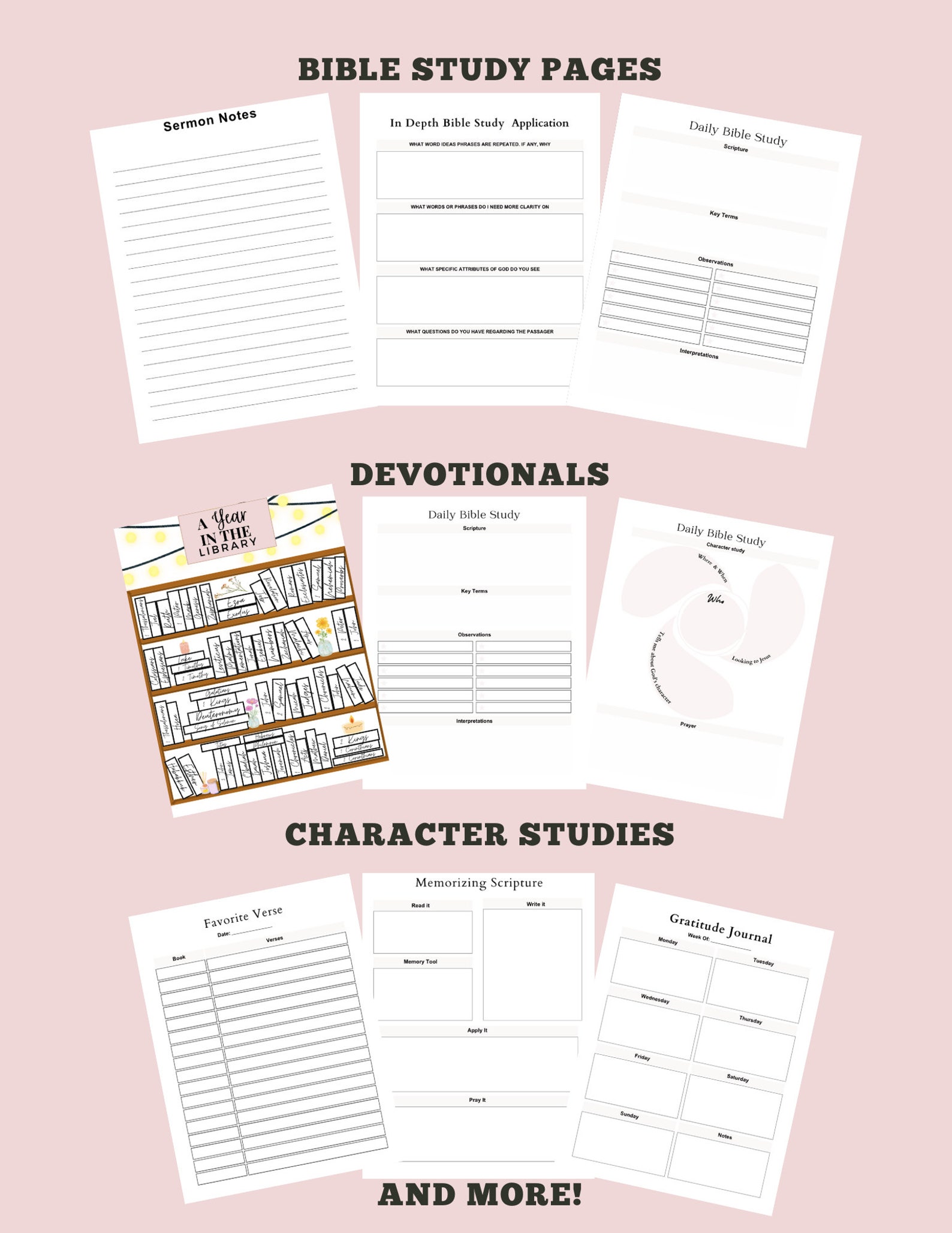 Holly Girl Christian Devotional Digital Planner|weekly-monthly Calendar ...