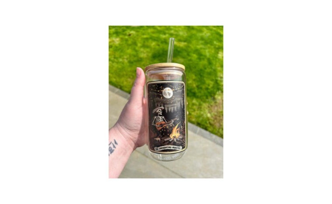 The Enchanting Minstrel, Iced Coffee Cup With Straw and Bamboo Lid ...