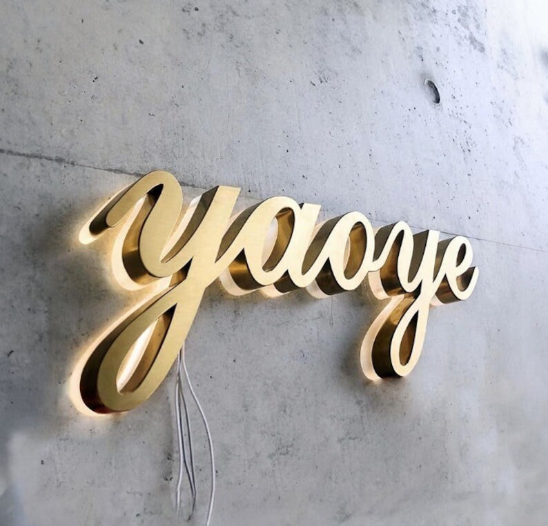 3D Metal Sign Backlit Backlit Business Sign Illuminated Letters Led ...