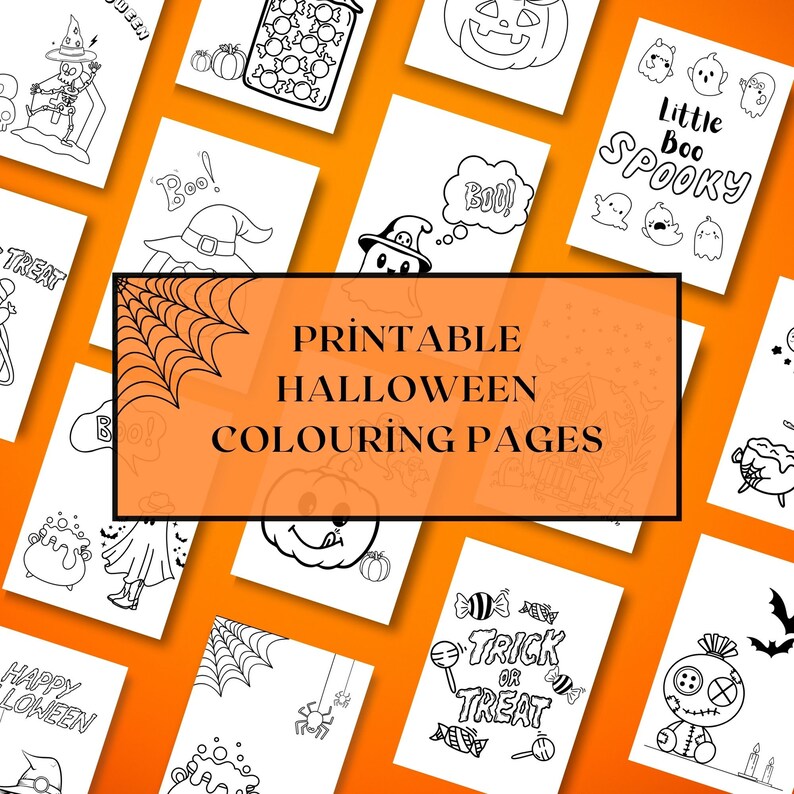 Halloween Coloring Page Set halloween Mindful Colouring for - Etsy