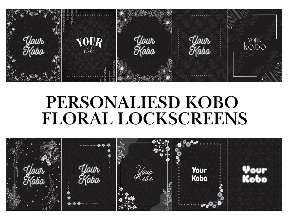 10 Personalised Floral Kobo Lock Screen Bundle - Etsy