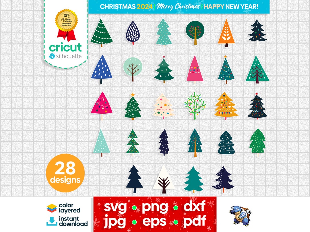 28 Christmas Tree SVG Bundle Christmas Tree Cricut Cut File Silhoutte ...