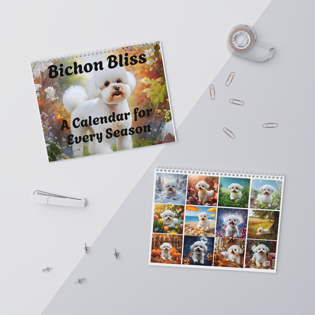 Bichon Bliss: A Calendar for Every Season Wall Calendars 2025 - Etsy