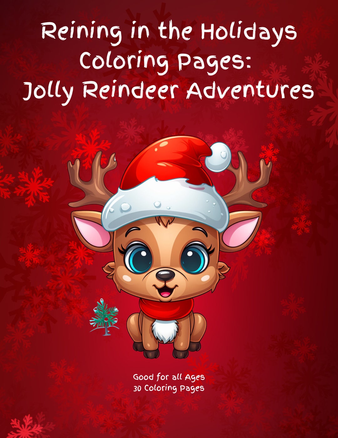 Reining in the Holidays Coloring Pages: Jolly Reindeer - Etsy