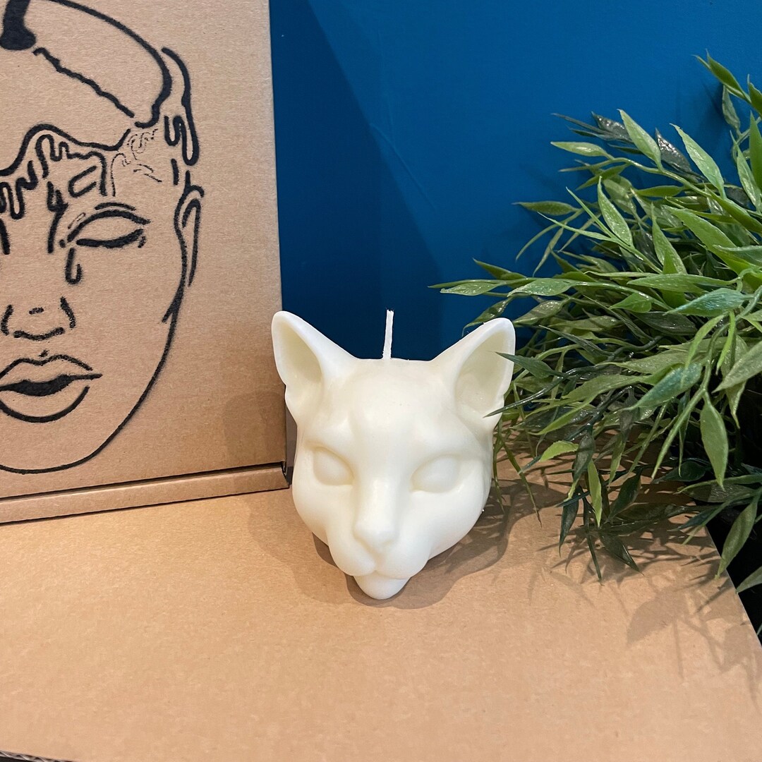 Mythology Cat Sphinx Gothic Style Real Candle Soy Wax Sculpture Candle ...