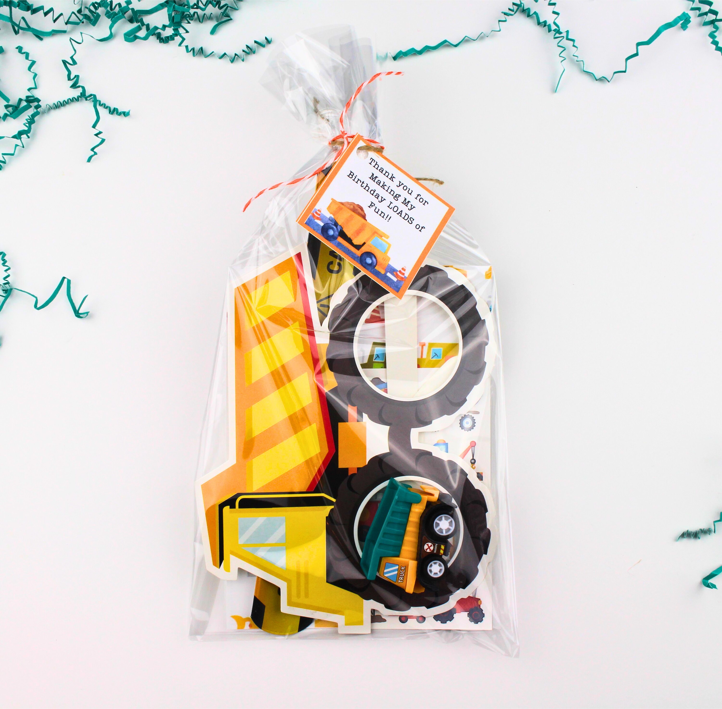 Construction Party Favor Bags Pre-assembled Bag Includes 5 Unique Gifts ...