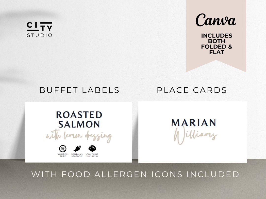 Editable Buffet Labels & Place Cards for Dinner Parties or Any Special ...