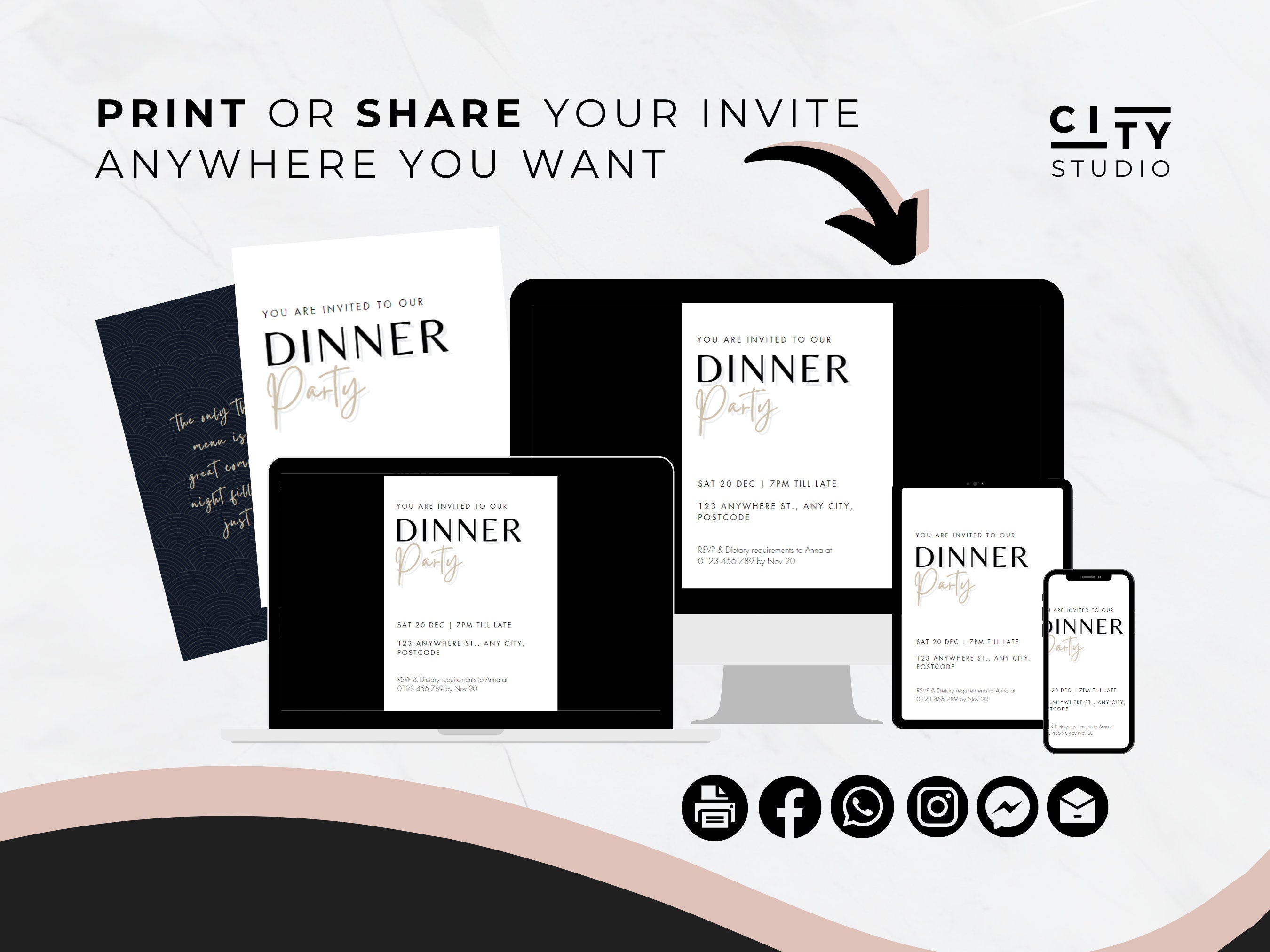 Editable Invitation for Dinner Parties or Any Special Occasions ...