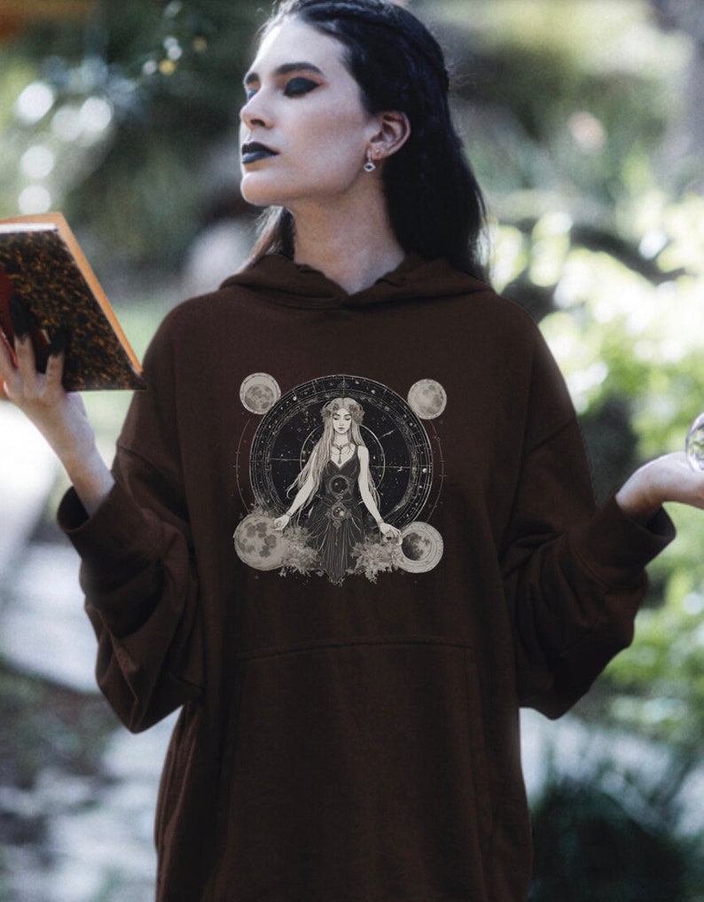 Moon Goddess Hoodie Triple Moon Goddess Sweater Devine Moon - Etsy