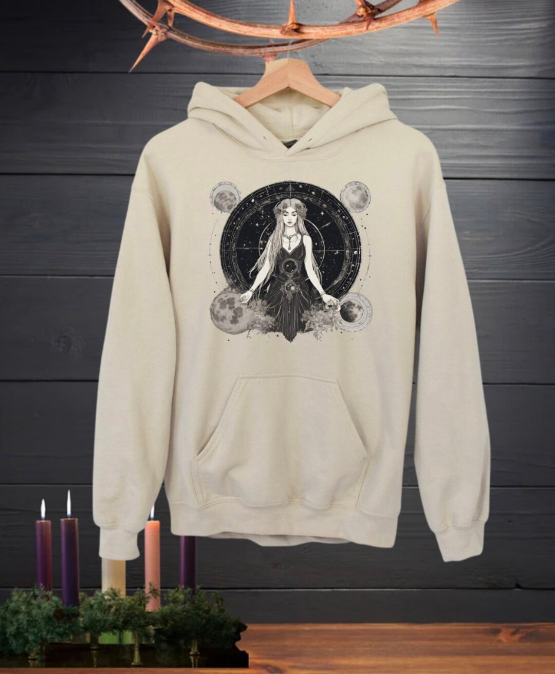 Moon Goddess Hoodie Triple Moon Goddess Sweater Devine Moon - Etsy