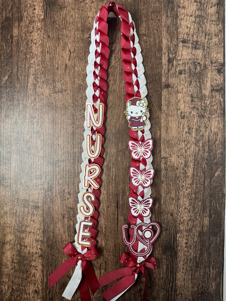 Nurse Graduation Lei: Handcrafted Ribbon Braid With Custom Accents - Etsy