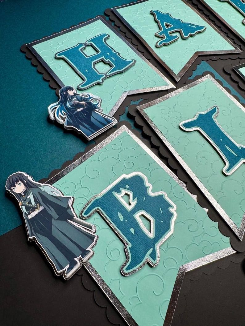 Demon Slayer Muichiro Tokito Banner | Anime Birthday Banner | Custom ...