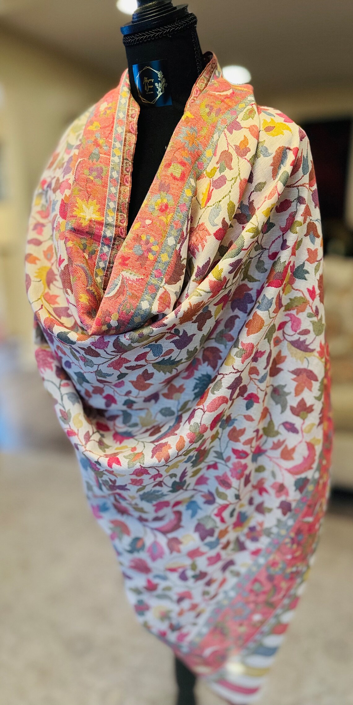 Kani Shawl With Ivory Base - Etsy