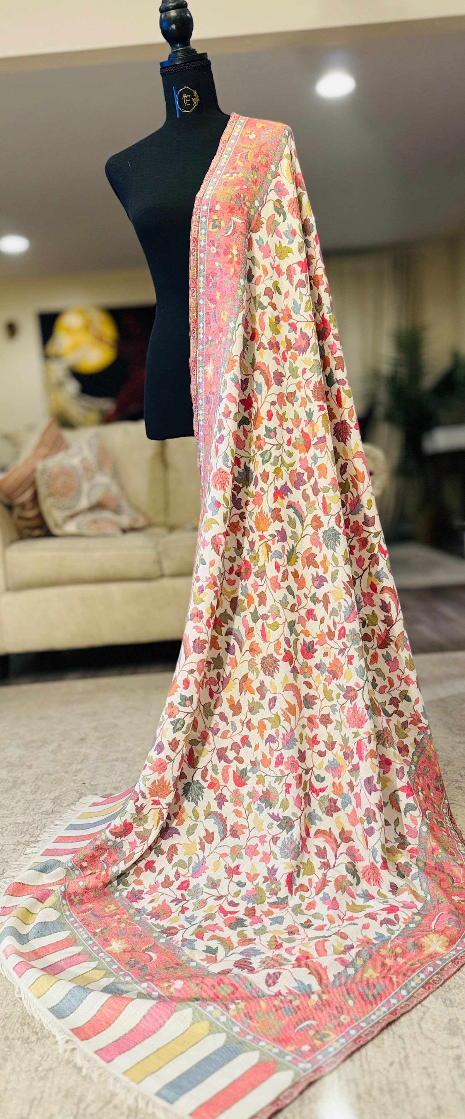 Kani Shawl With Ivory Base - Etsy