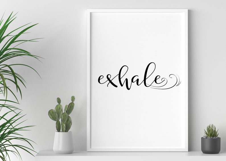 Inhale Exhale Wall Print, Gym Poster, Set of 2, Inhale Exhale Signs ...