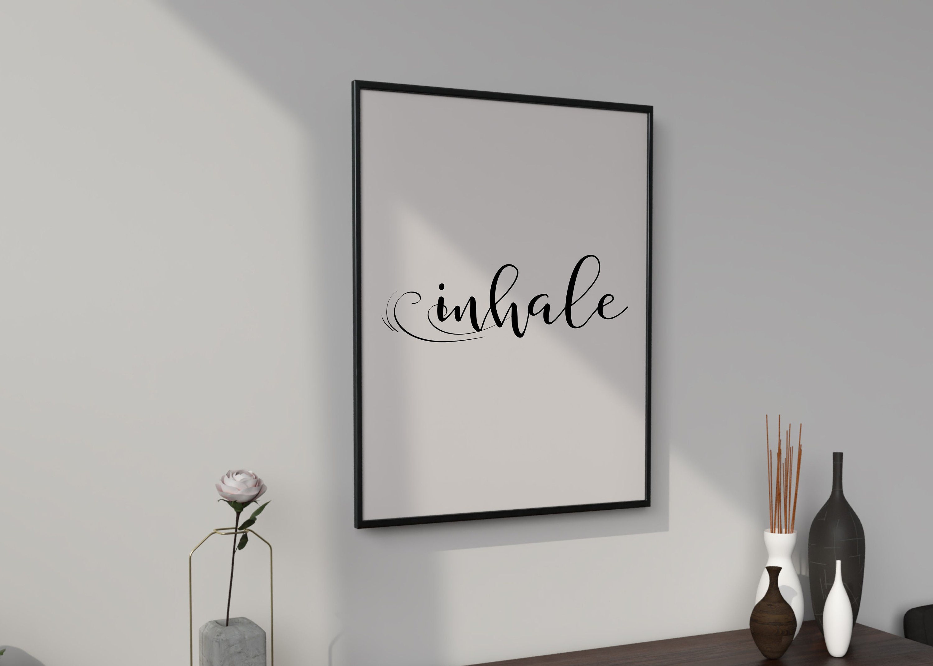 Inhale Exhale Wall Print, Gym Poster, Set of 2, Inhale Exhale Signs ...
