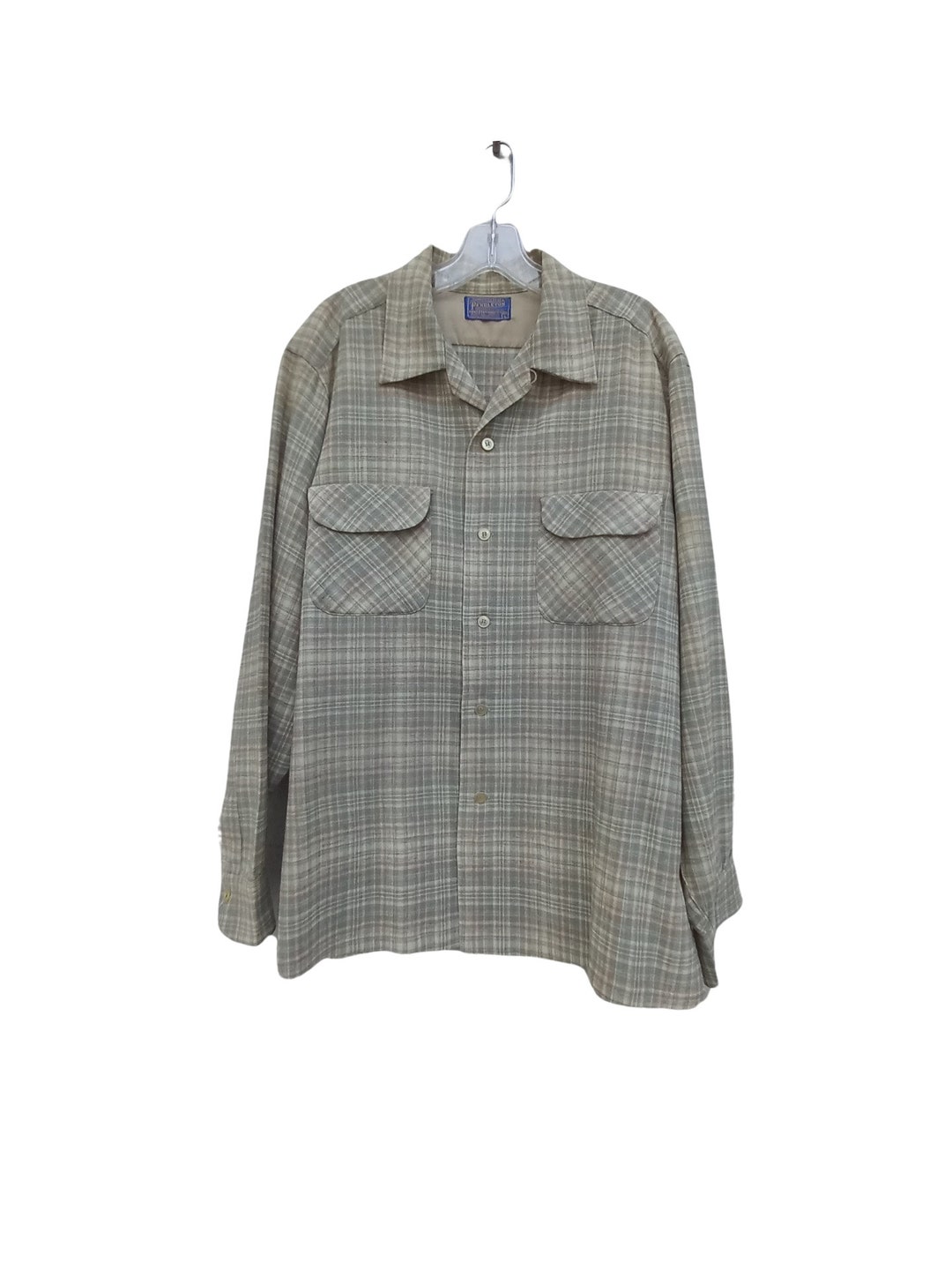 Vintage Pendleton 1962 Board Shirt With Loop Collar Size Large Light ...