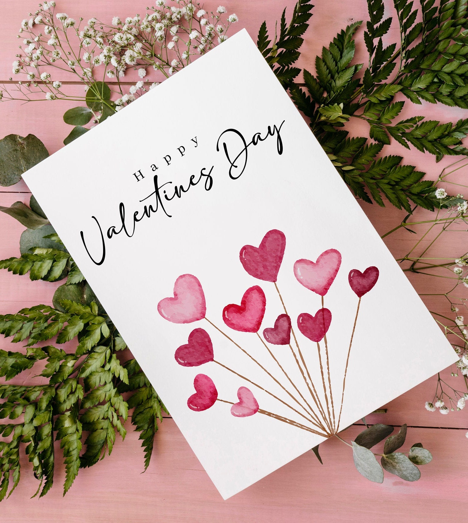 Printable Heart Valentine Card, Printable Valentine's Day Card ...