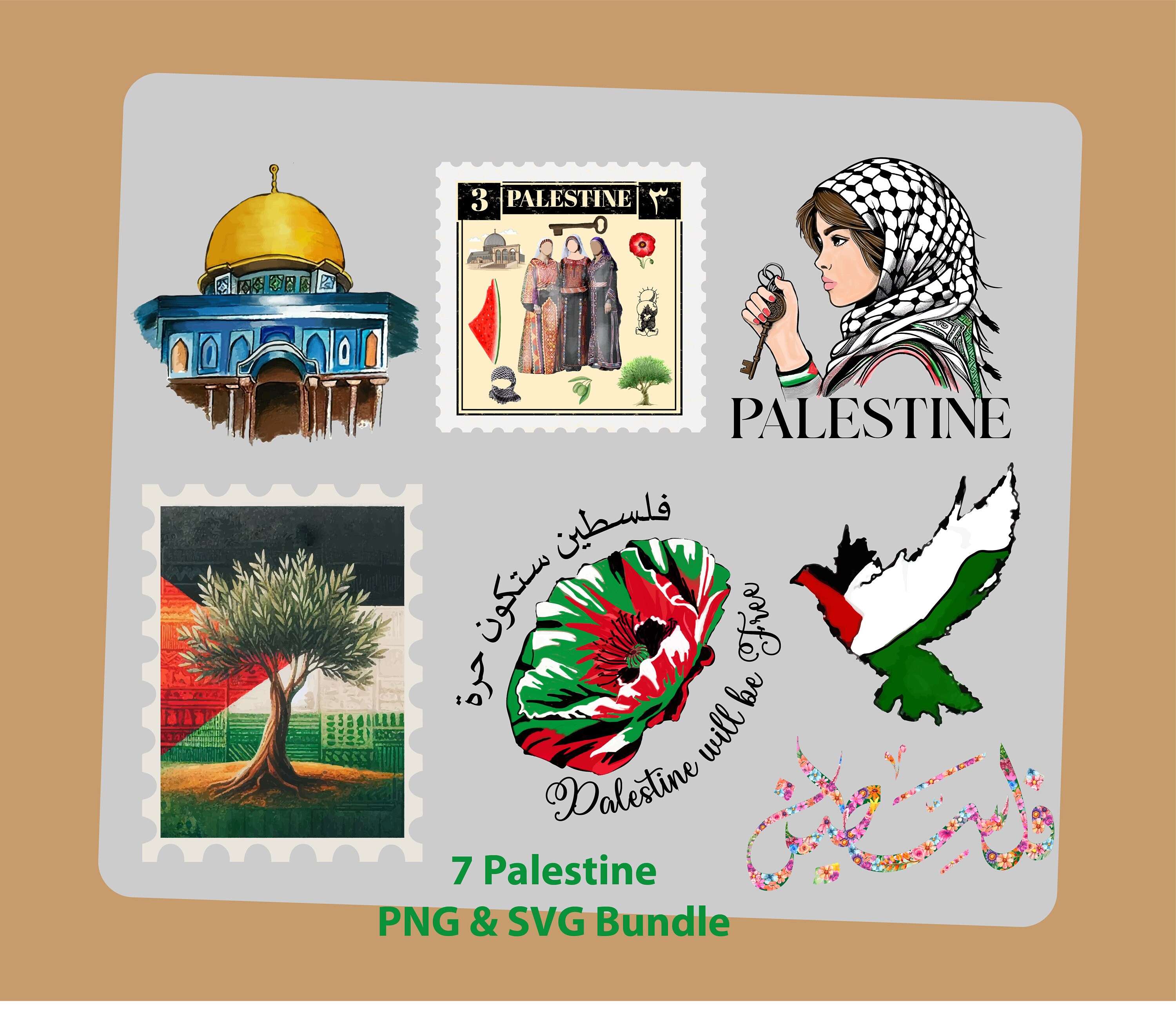 7 Palestine PNG and Svg Bundle | Palestine T-shirt Digital Print | FREE ...
