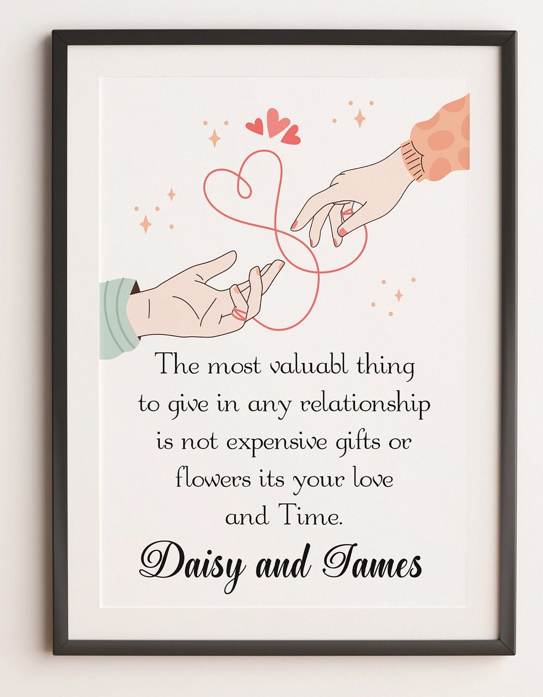 Personalized Couple Hand Print | Digital Print | Wedding Gift ...