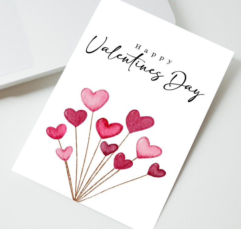 Printable Heart Valentine Card, Printable Valentine's Day Card ...