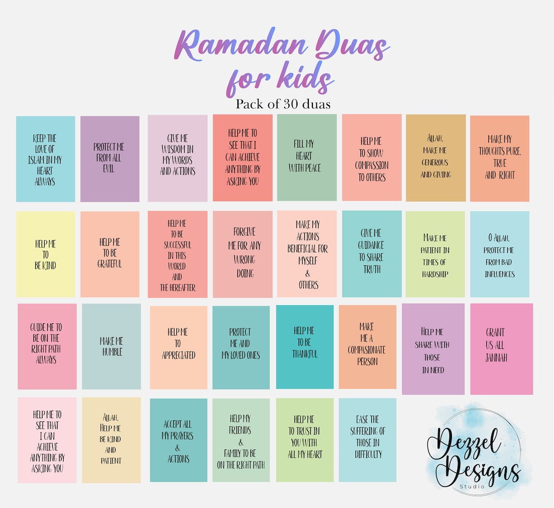 Ramadan Dua Cards for Kids | Islamic Learning Flashcards (PDF Download ...