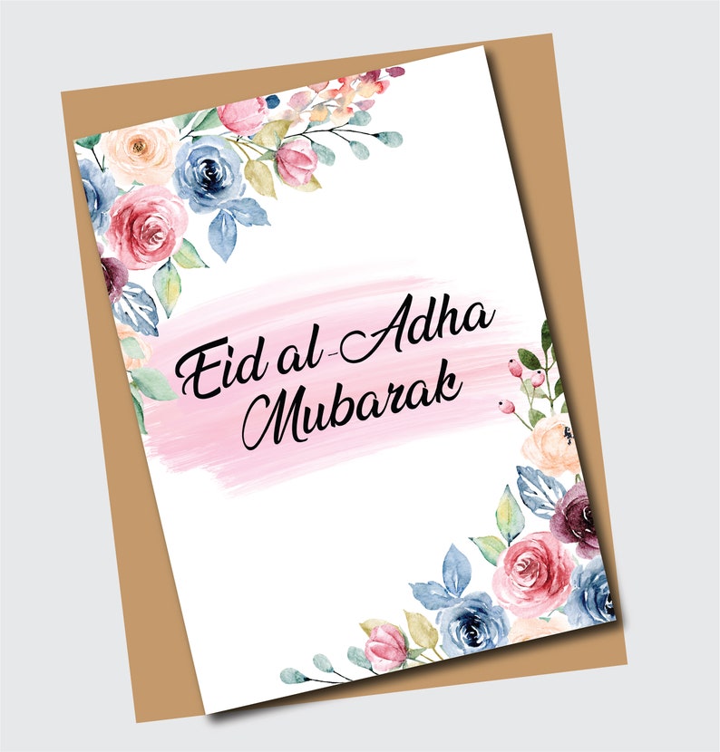 Printable Eid Ul Adha Card Digital Download, Elegant Watercolor Happy ...