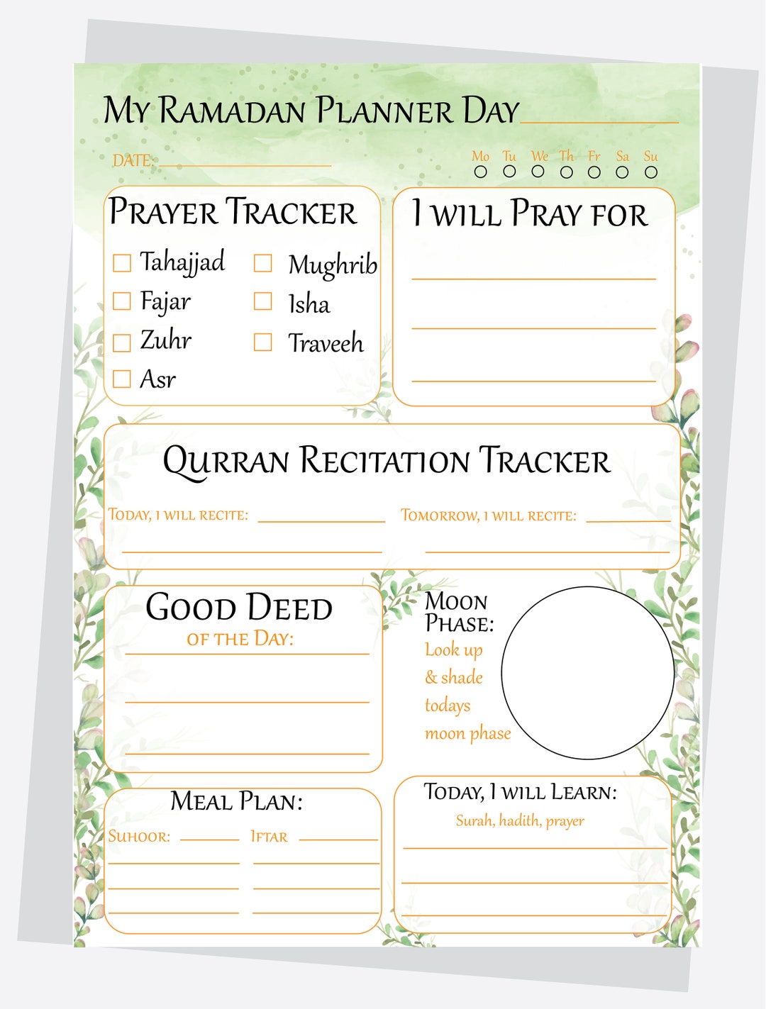 Printable Ramadan Planner 2024 Islamic Daily Planner Printable Islamic ...