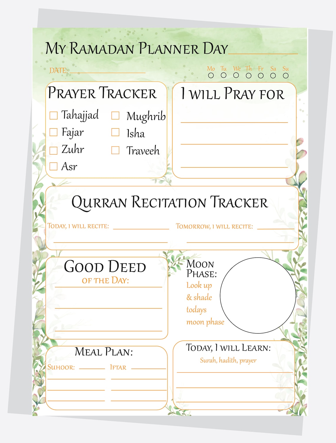 Printable Ramadan Planner 2024 Islamic Daily Planner Printable Islamic ...