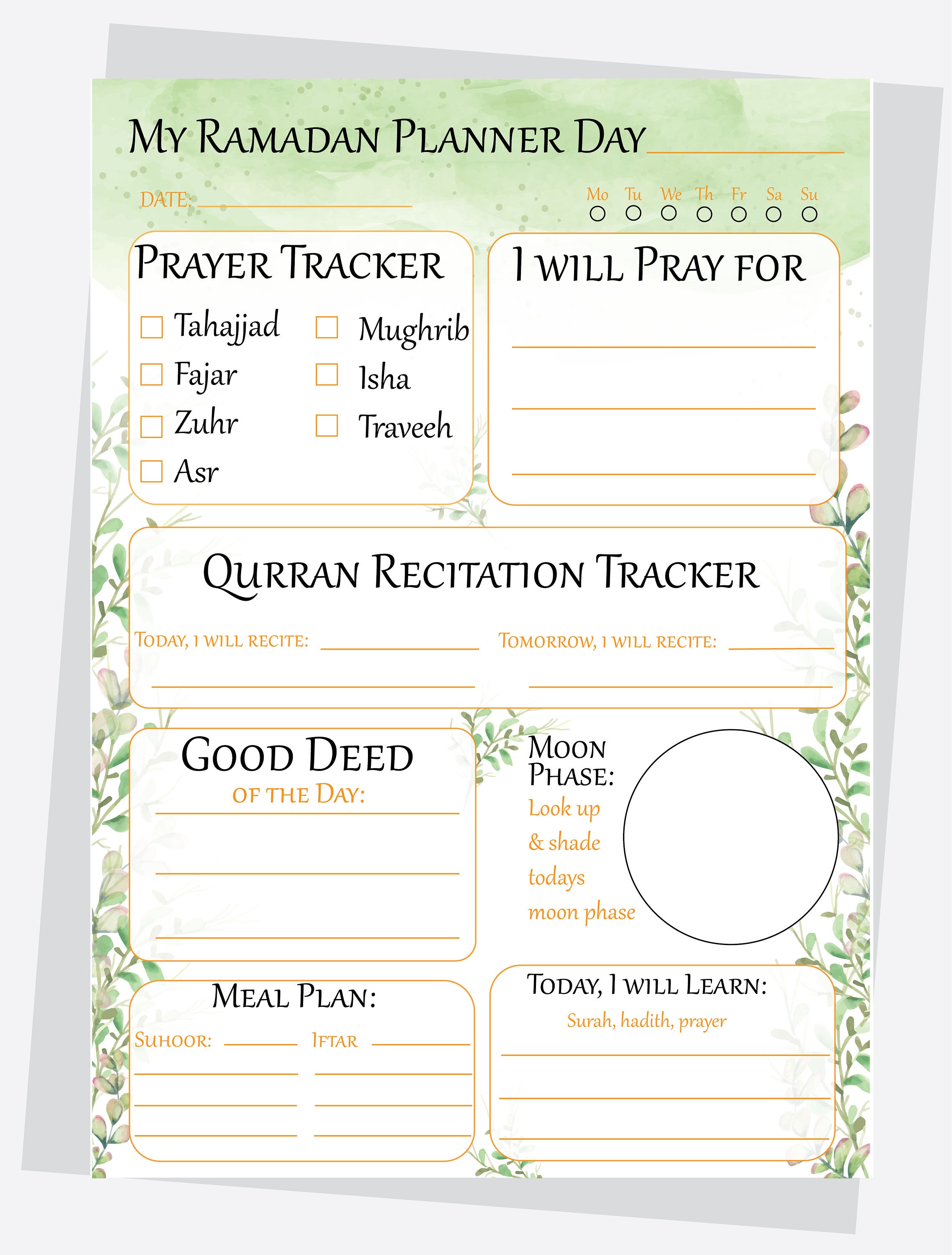 Printable Ramadan Planner 2024 Islamic Daily Planner Printable Islamic ...