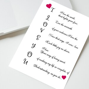 I Love You Valentines Card Design| I LOVE YOU Card and A4 Digital Print ...