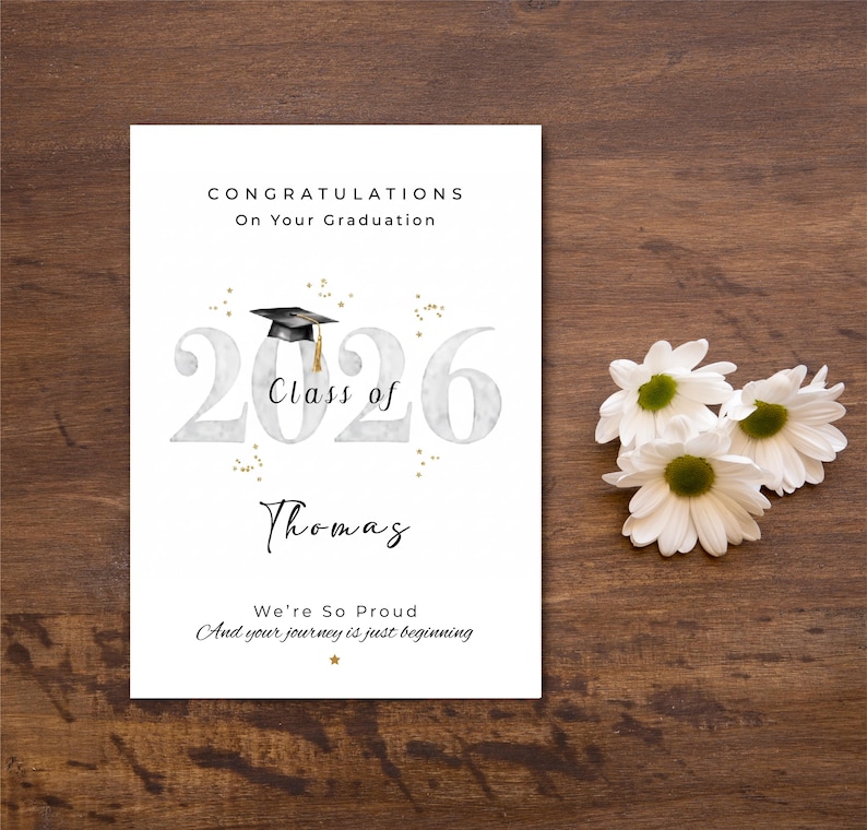 Personalized Graduation Card | Class of 2026 Modern Minimalist Design ...