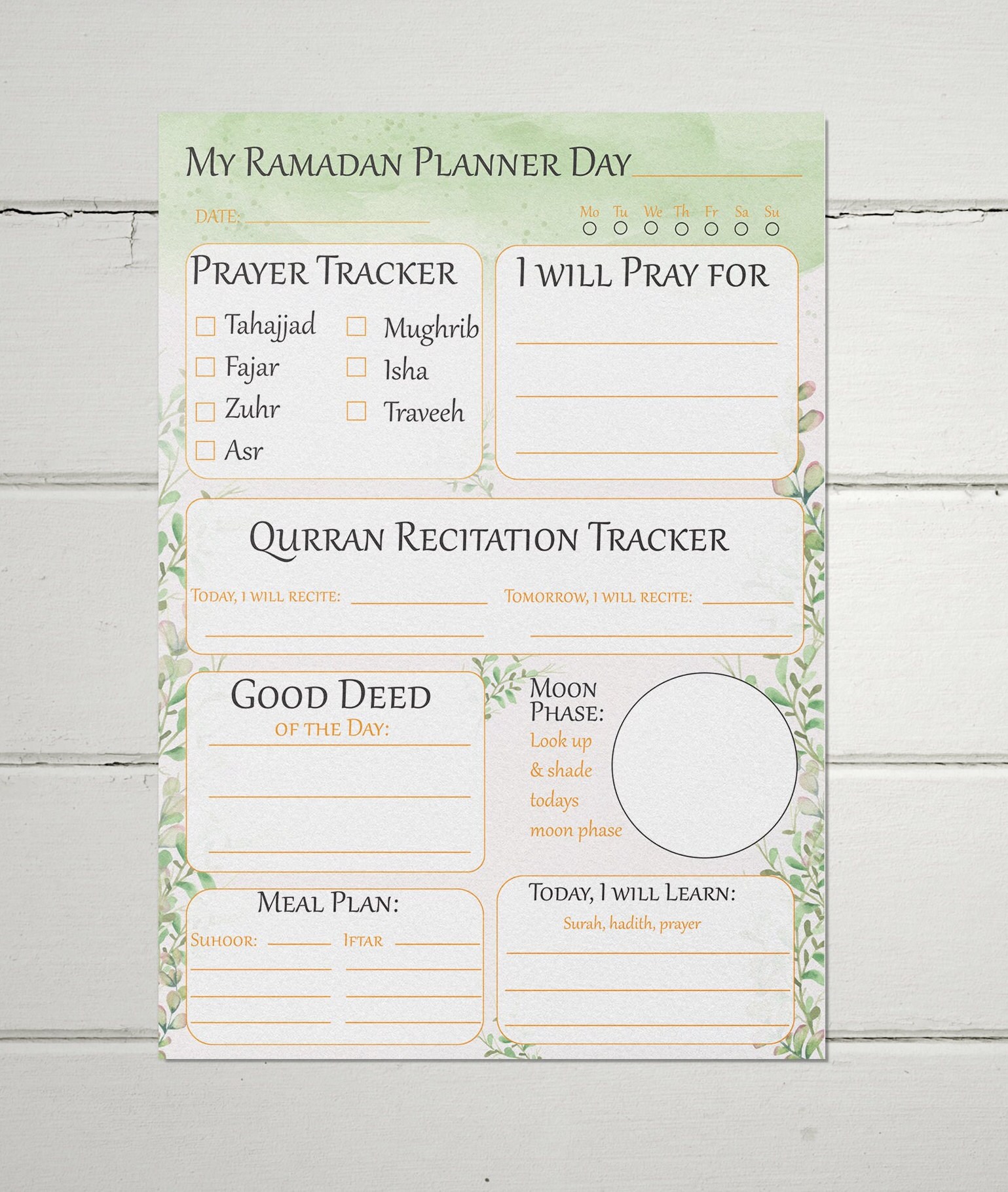 Printable Ramadan Planner 2024 Islamic Daily Planner Printable Islamic ...